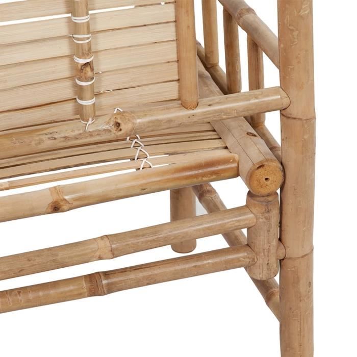 Dilwe Banc de jardin avec coussin 120 cm Bambou22 - Cdiscount Jardin