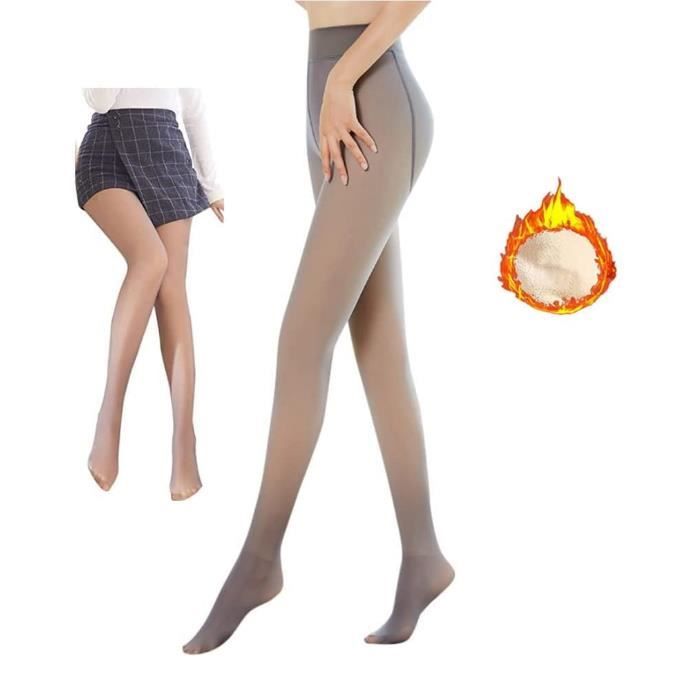Collants Femme Jambes Faux Collant Polaire Chaud Translucide Slim Extensible pour Les,Collants d ...
