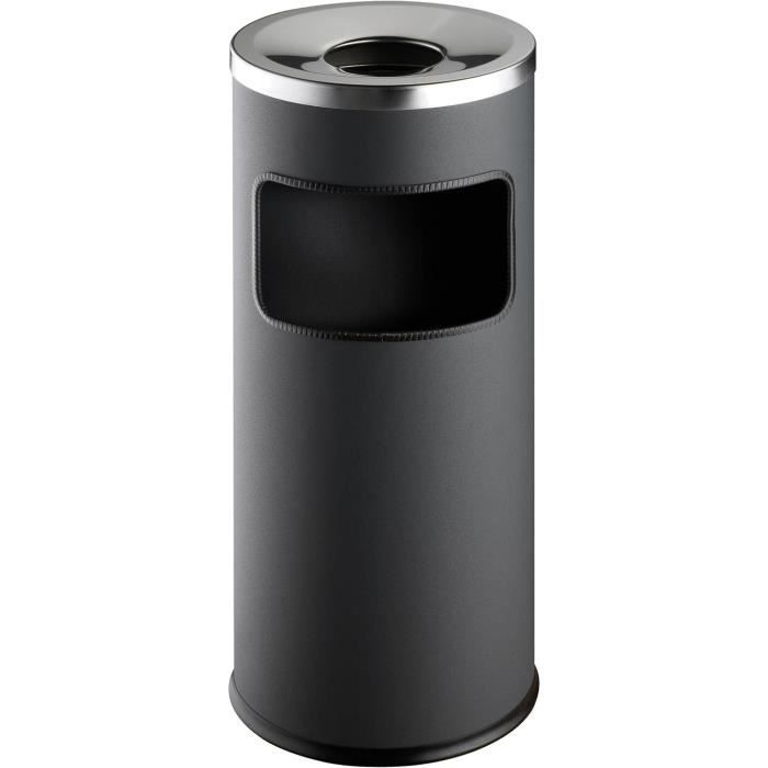 333258 Poubelle Ronde Anti Feu 17 Litres Avec Cendrier Couvercle ...