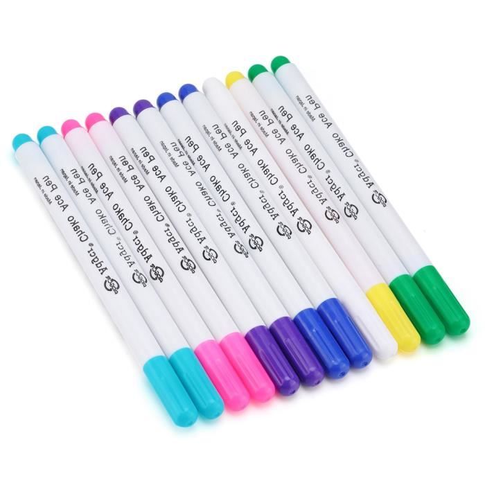 Stylos Effaçables à L'eau Disparaissant Stylo Marqueur de Tissu D'encre ...