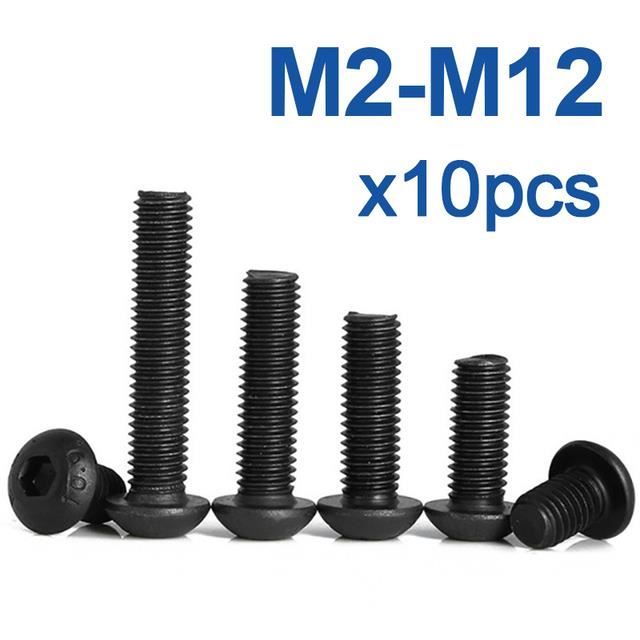 VIS,M6-45mm x10pcs--Vis à tête hexagonale noire M2 M2.5 M3 M4 M5 M6 M8 M10, 10 pièces-lot, vis à ...