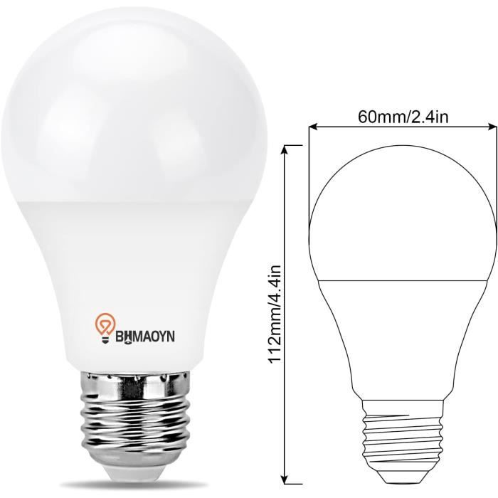 Ampoule 12V 24V E27 LED 10W Blanc Chaud 3000K,Lumière de 1100LM, Ampoule Basse Tension AC DC 12V ...