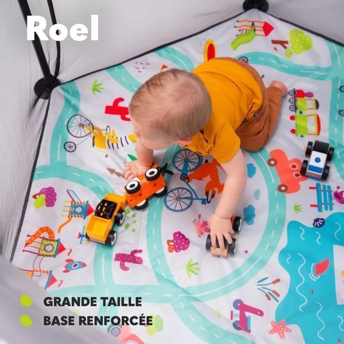 Parc bébé 136 x 136cm LIONELO Roel - Grand espace de jeu - Pliage et ...