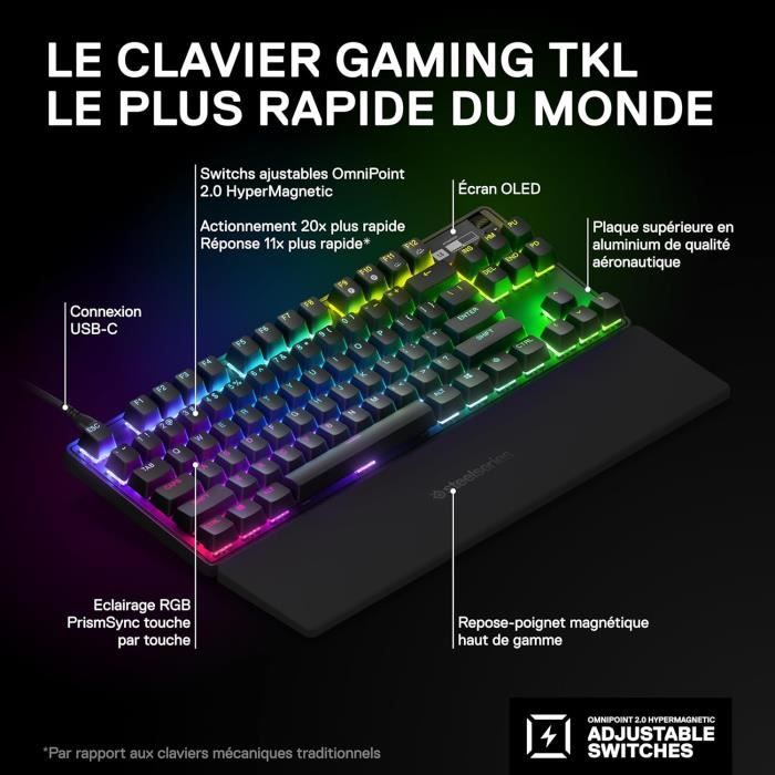 Clavier Hypermagnetic Gaming Apex Pro Tkl - Clavier Le Plus Rapide ...
