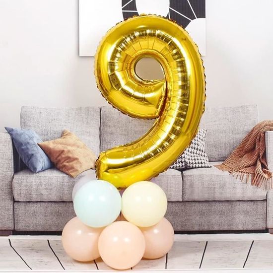Ballon Numéro 19 - Or - Anniversaire - Gonflable - 100cm - Cdiscount Maison
