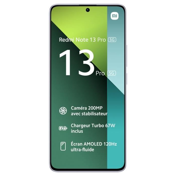Smartphone Xiaomi Redmi Note 13 Pro 256Go Violet 5G - Cdiscount Téléphonie
