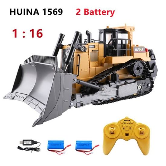 Huina 1569 2B-Bulldozer télécommandé pour enfant, camion, Radio ...