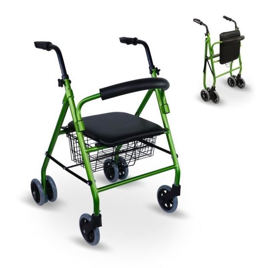 Clinicalfy Déambulateur 4 roues léger Prado Rollator pliable et ...