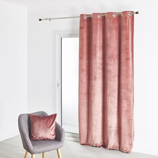 Rideau en velours avec motif embossé 140x260 cm Rose 140 x 260 cm ...