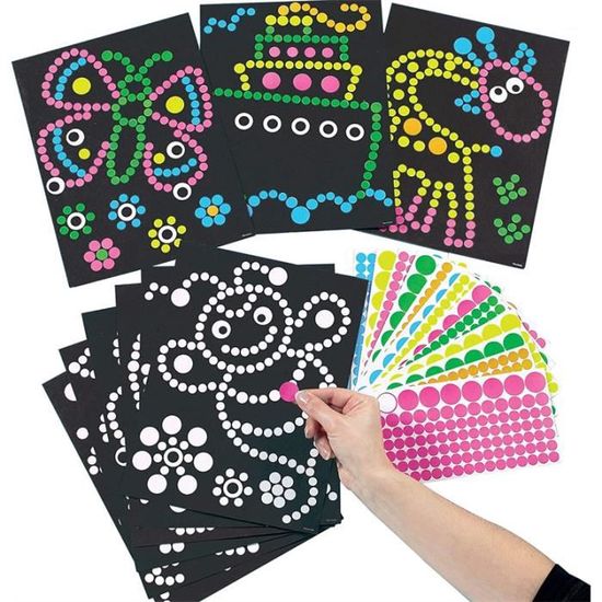 Gommettes Rondes Autocollantes - LX - 8Pcs - Activités Manuelles - Pour ...