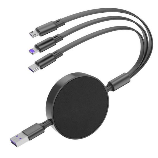 Câble Chargeur Multi Embout, (6A 1M) Cordon De Charge Rapide ...