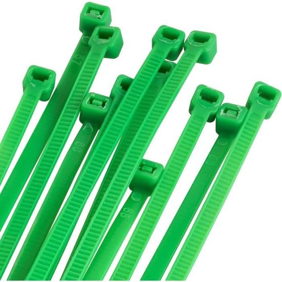 OSXCAUES 200 Pièces Attache de Câble Vert 200mm x 3,6mm Zip Ties en ...