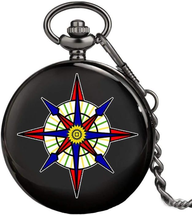 Montre De Poche Motif Boussole Flèche Plaqué Noir Poli Chiffre Arabe ...