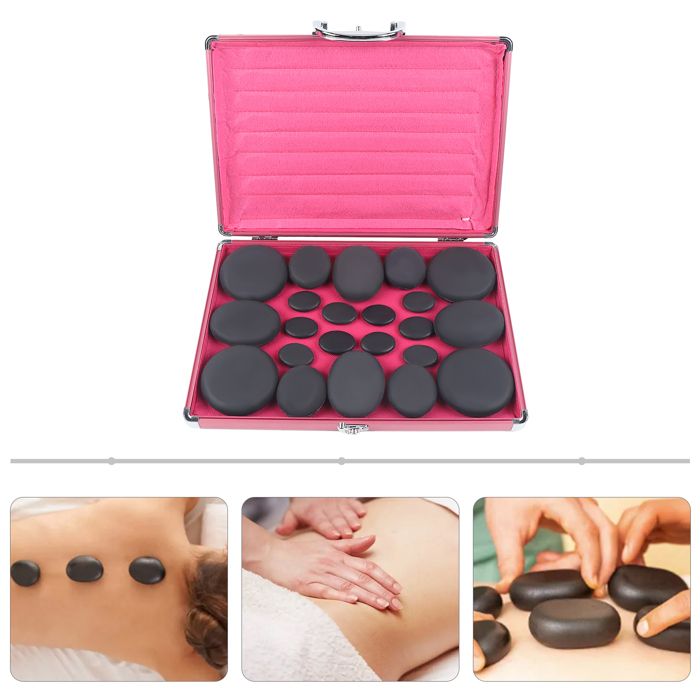 Lot de 20 Pierres Chaudes avec Boîte de Chauffage - Chauffe de Pierre ...