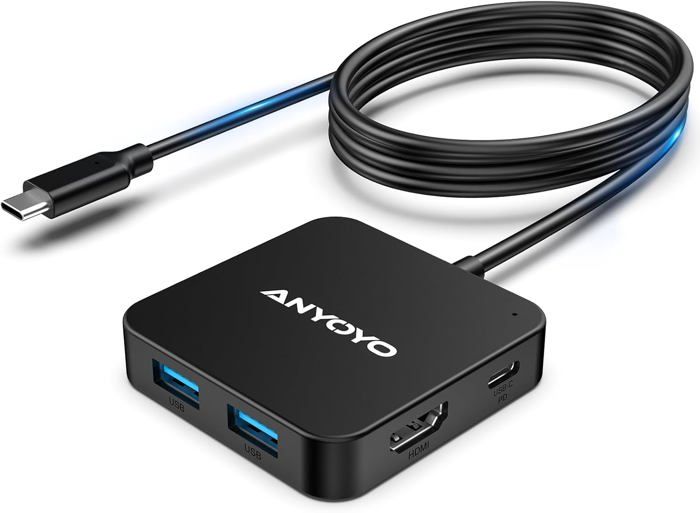 Hub USB C, 120 cm, 6 en 1, adaptateur USB C vers HDMI, avec HDMI 4K, 1 ...