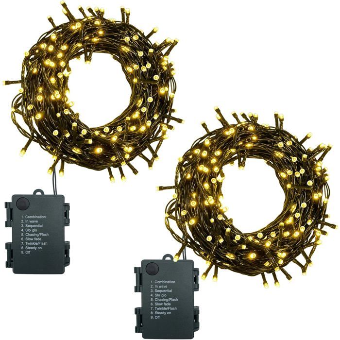 Guirlande lumineuse LED étanche - ZSONIX - 10m - 100 LEDs - Blanc chaud ...