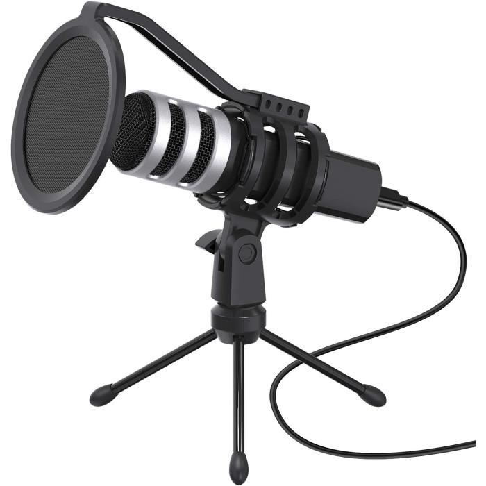 Yotto Microphone à condensateur USB Microphone Plug 'n Play Cardioïde ...