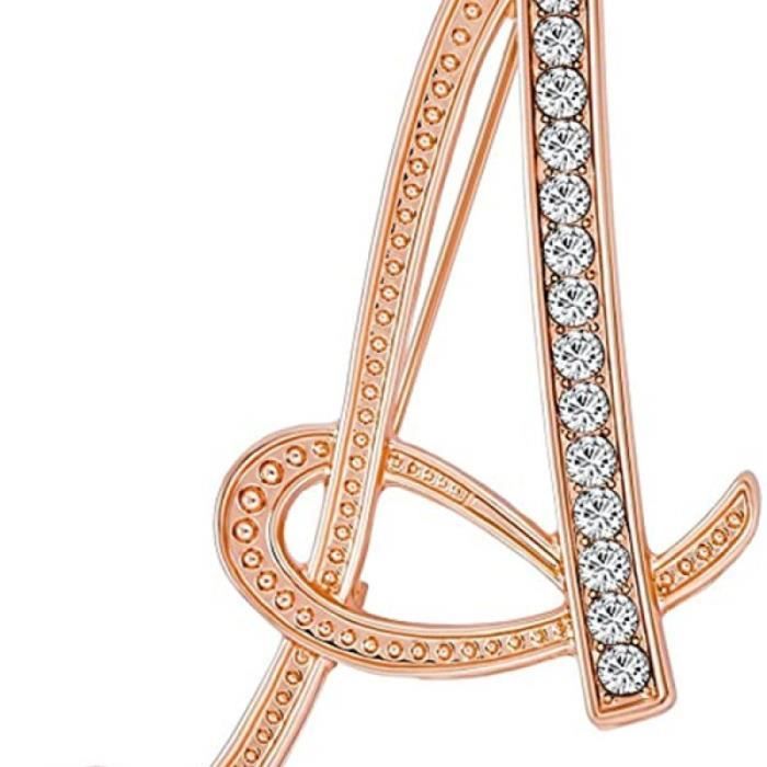 Broche Initiale - AUTREMENT - Écharpe Monogramme - Or Rose - Cristal - Personnalisable - Achat ...