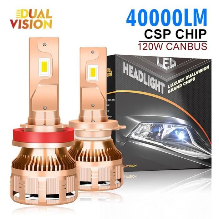 Ampoules de phares de voiture, Canbus LED, H7 40000LM, H4 H1 HB3 9005 HB4 9006 H11 6000K 3570 ...