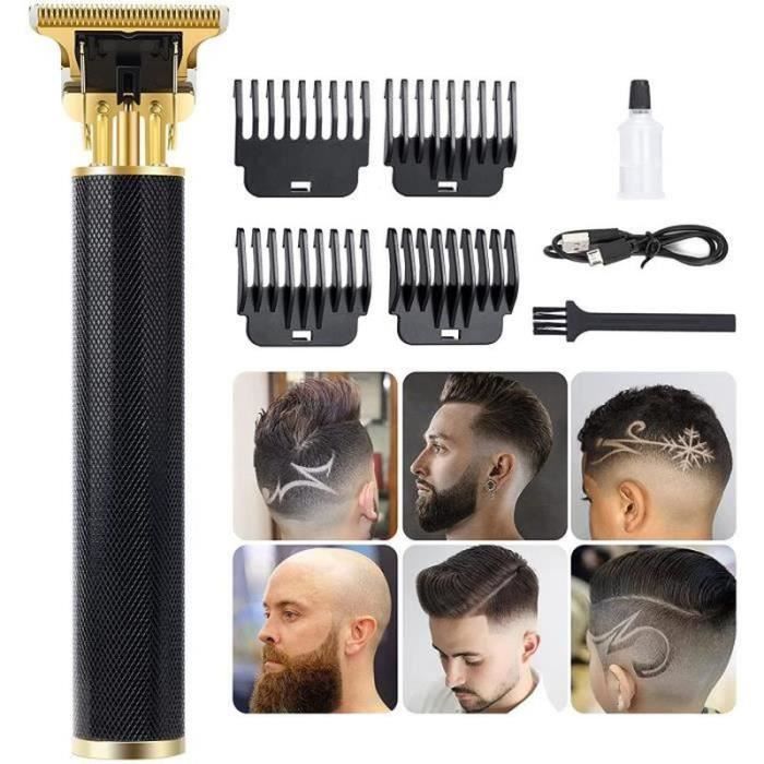 Tondeuse à cheveux électrique tondeuse à barbe pour homme avec chargement USB utilisation sans ...