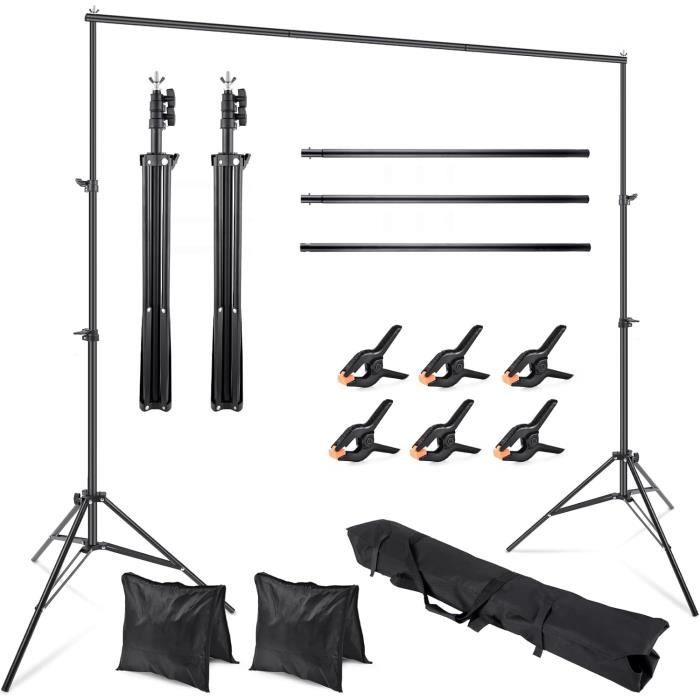 Support de Fond, 2x2M,Kit de Support de Fond Réglable,Support de Fond ...