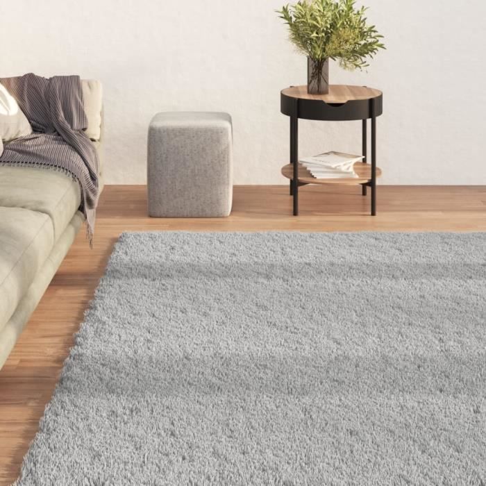 POU Tapis shaggy doux lavable 120x170 cm Antidérapant Gris 111680 ...