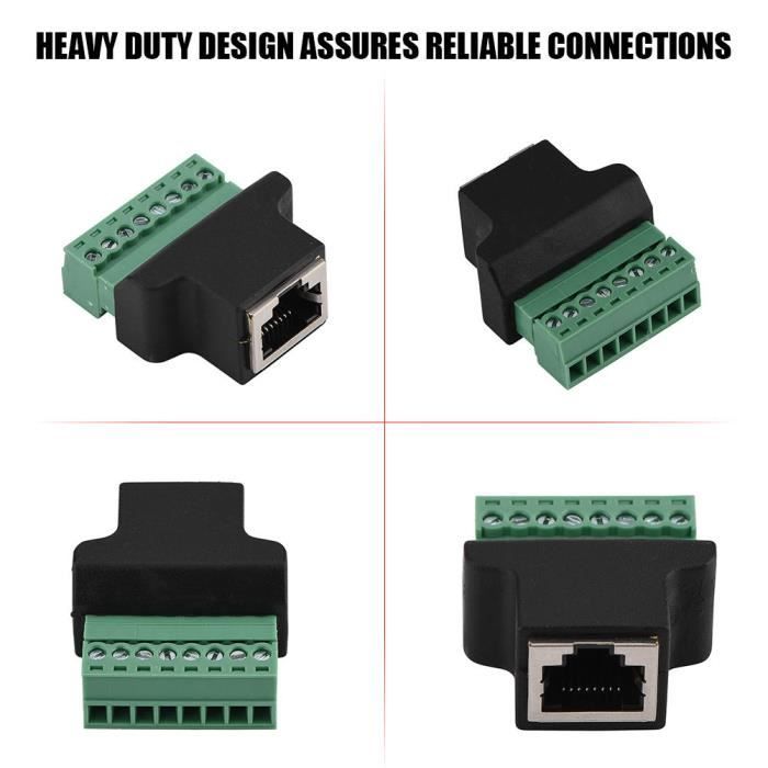 Hililand Borne à vis RJ45 DVR Connecteur Ethernet RJ45 Femelle Jack à 8 ...