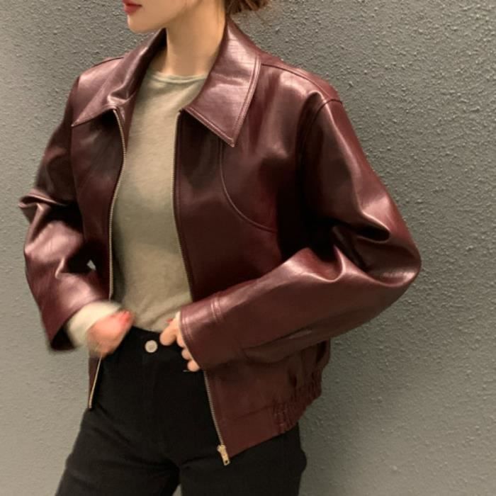 Col rabattu solide à manches longues manteau mince automne Y2k veste d ...