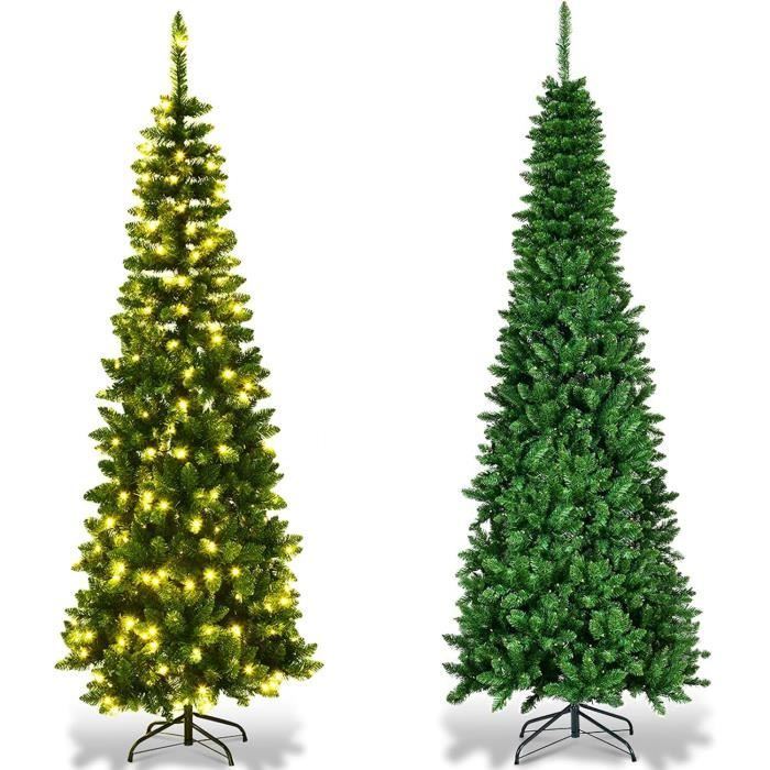 RELAX4LIFE Sapin de Noël Artificiel 200cm avec Lumières LED et Pied en ...