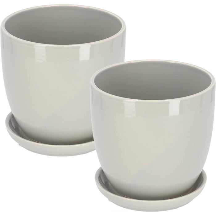 KOTARBAU Lot de 2 pots de fleurs en céramique pour fleurs et plantes ...