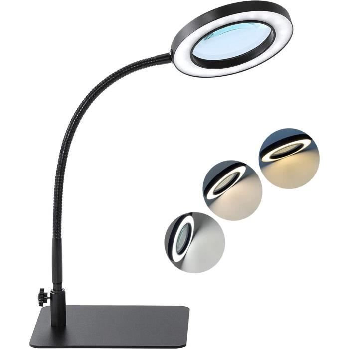 Lampe Loupe LED BEIGAON Loupe de Table sur Pied 7W 64Pcs SMD LEDs, 3 ...