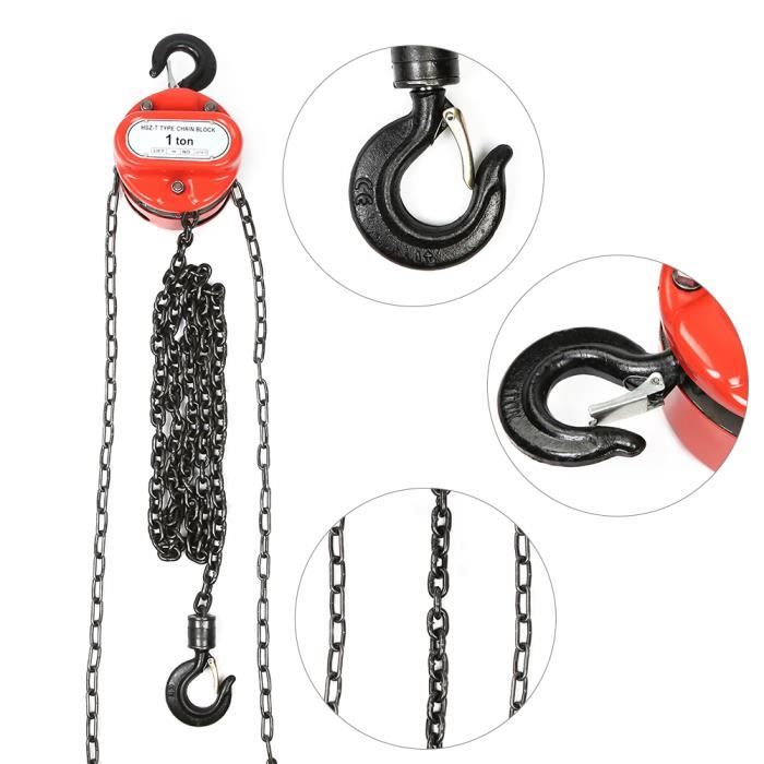 1T chaîne extracteur bloc chute chaîne palan outils à main chaîne de ...