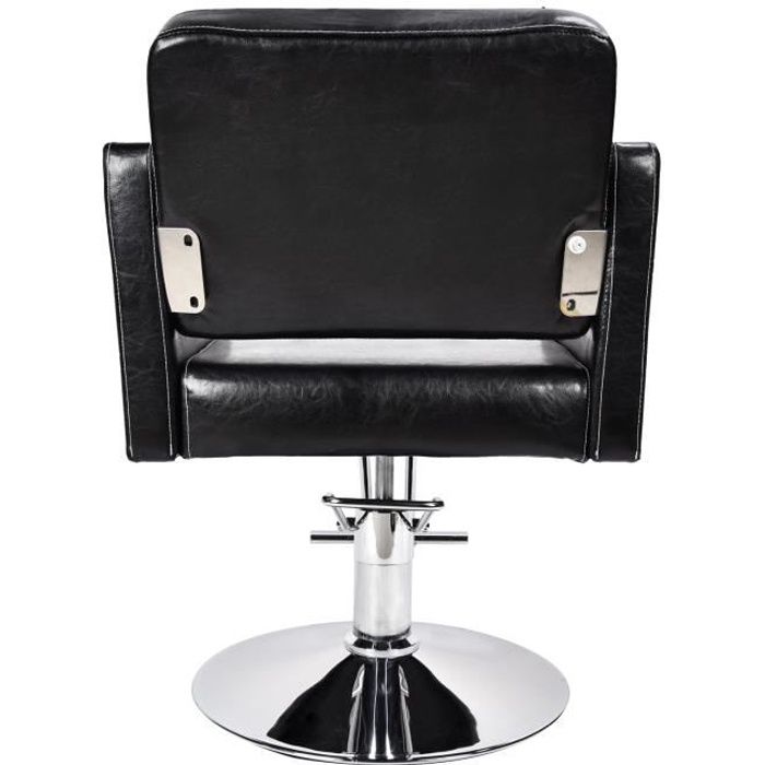 VINGVO chaise en cuir PU Chaise de coiffeur noire rétro réglable en ...