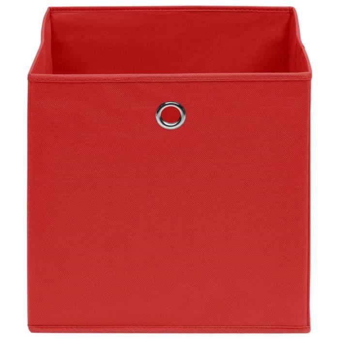 YIN Boîtes de rangement 4 pcs Rouge 32x32x32 cm Tissu - Cdiscount Maison