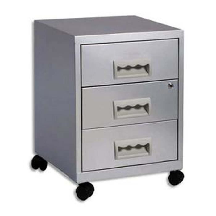 Caisson Rang Concept 3 tiroirs à roulette aluminium - Dimensions : L40 ...