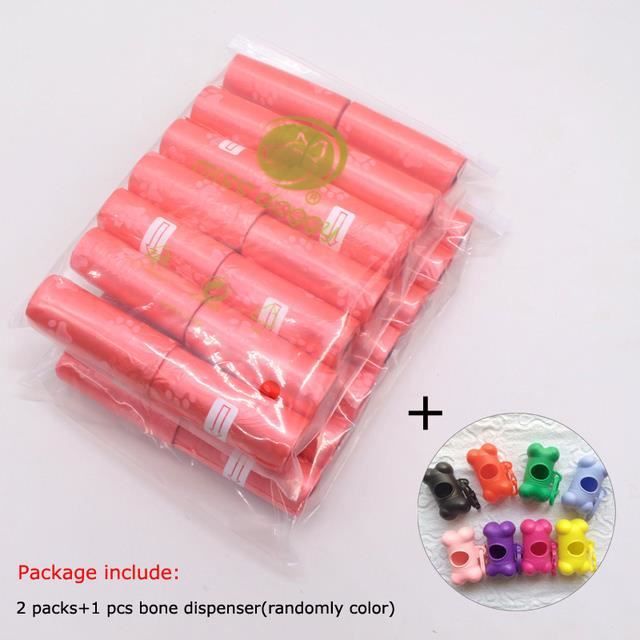 SAC DE PROPRETE,red-2 packs--14 Rouleaux = 210 Pcs Animaux Dégradable ...