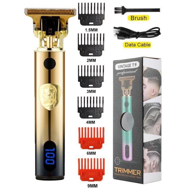 TONDEUSE CHEVEUX,Metal Man LCD--Tondeuse À Cheveux Électrique T9, Rechargeable Par Usb, Rasoir ...