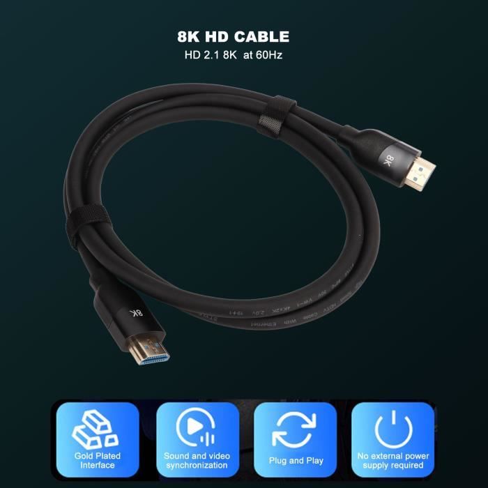 Câble 2.1 8K Haute Vitesse pour TV et Jeux - Cdiscount TV Son Photo