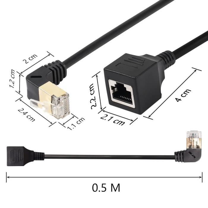 Câble Ethernet RJ45 Cat8, câble réseau Cat8 haute vitesse mâle à ...