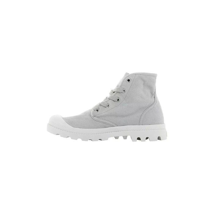 Boots Palladium Pampa Hi - Femme - Gris - Tige en toile délavée ...