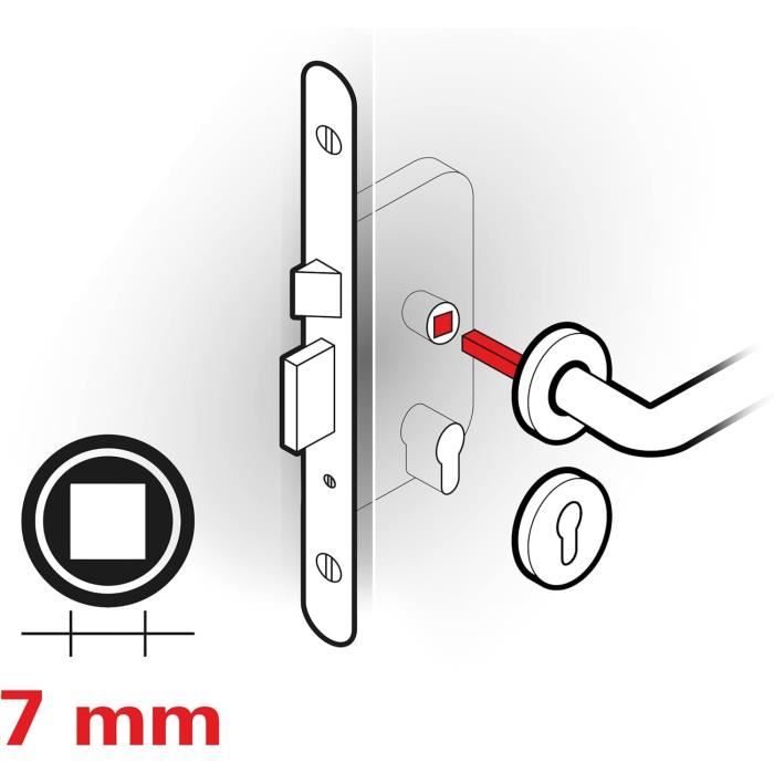 Paire De Béquilles Solis Pour Porte, Carré 7Mm, Chromé Satiné[u554 ...