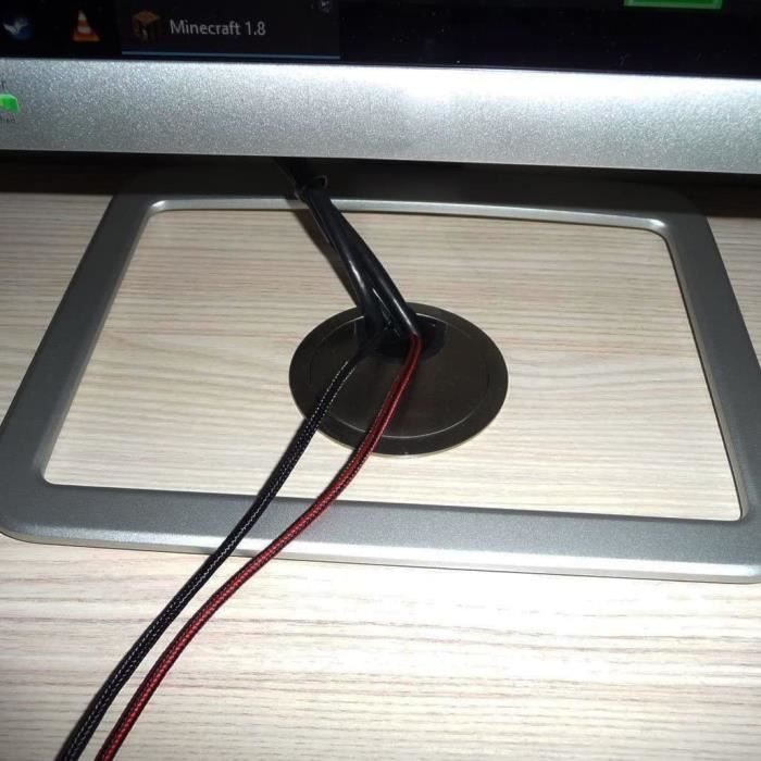 Passe cable bureau,Lot de 2 Passe Câbles Ronds Encastrables, Passe ...