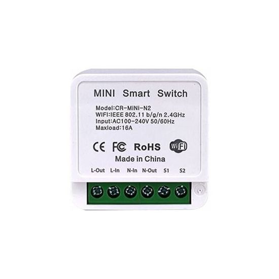 Mini 1 Gang DIY WiFi Smart Light Switch Module Smart Life/Tuya App and ...