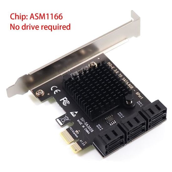 Chip ASM1166 - Carte PCIe SATA III 6 ports, carte contrôleur PCIe SATA III à convertisseur ...