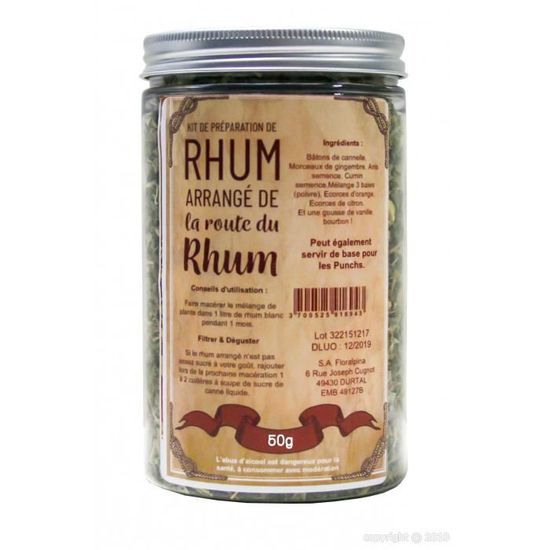 Kit de préparation rhum arrangé route du Rhum 50g - La cave Cdiscount