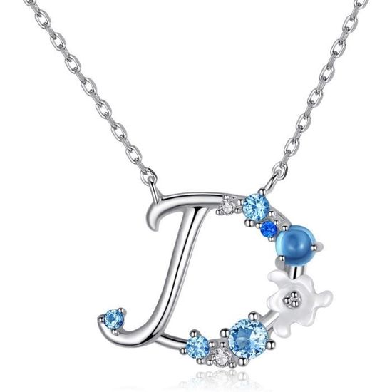 Lynn Collier Pendentif Lettre Initial De L'Alphabe En Mon Collier Prénom Personnalisé En Argent ...