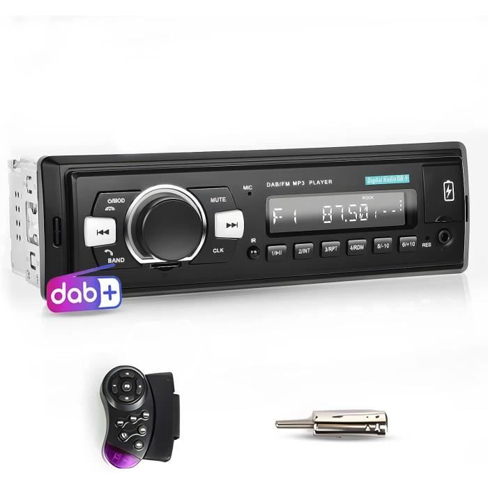 Dab+-Dab Autoradio 1 Din Bluetooth Mains Libres Lecteur Mp3 Support pour la Recharge de ...