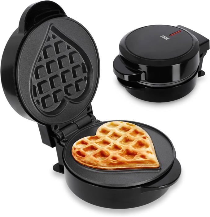 Mini Gaufrier Forme Cœur | Machine À Gaufre Belge | Parfait Pour Une ...