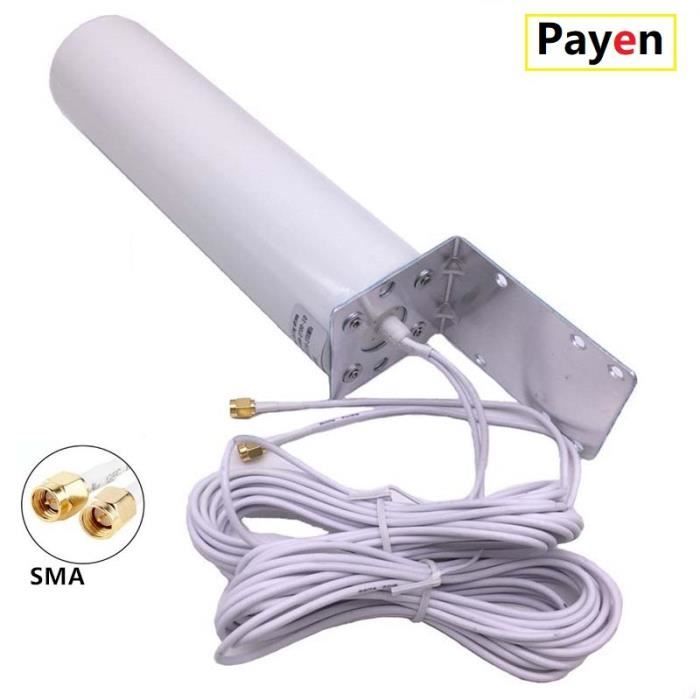 SMA-Antenne extérieure LTE avec double connecteur SMA coulissant de 5m ...
