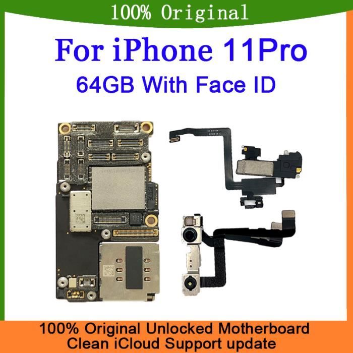 11Pro-64g-Face ID-Carte mère originale débloquée pour iPhone 11, 11 Pro Max, avec Face ID ...